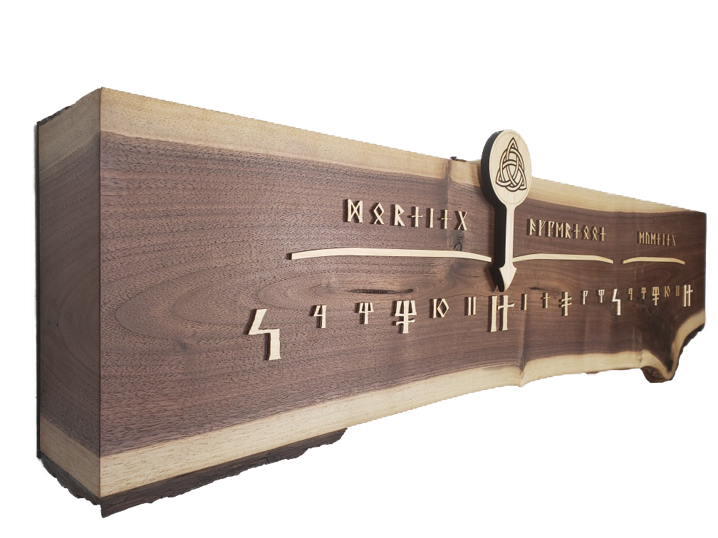 Runic: 3-foot Walnut / Maple – Linear Clockworks
